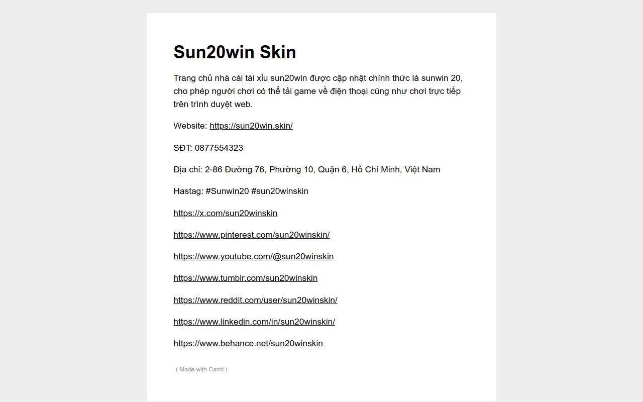 Sun20win Skin